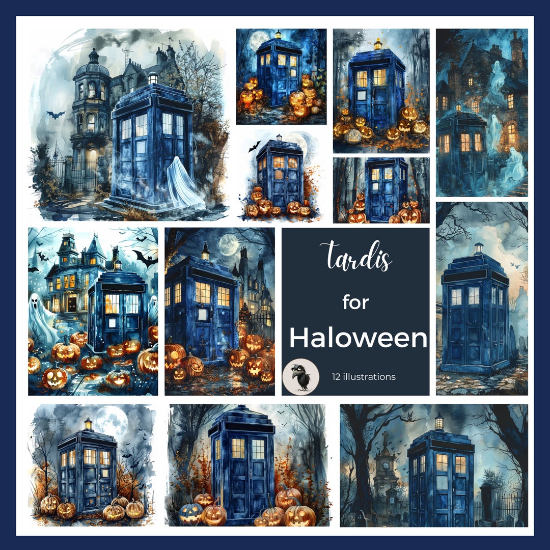 Haunted TARDIS Halloween Illustrations - Digital Art for Whovian-themed ...