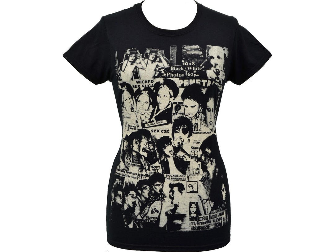 Women’s Punk Collage T-shirt – Black Anarcho Punk Shirt - Etsy