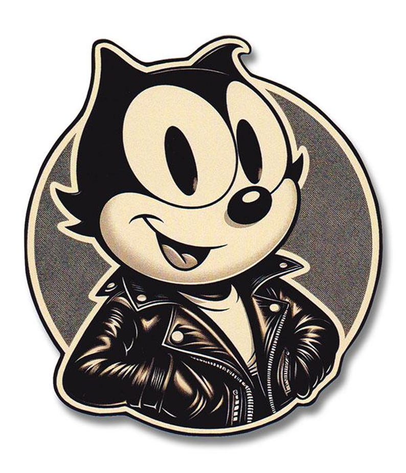 Felix the Cat Vinyl Sticker Decal | Vintage Cat Rocker Punk Cartoon ...