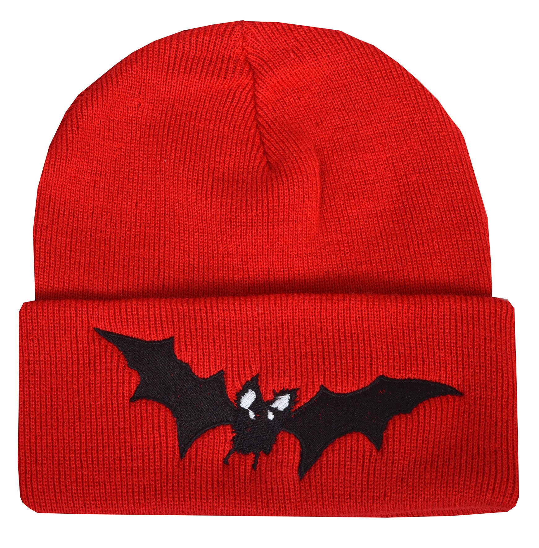Vampire Bat Bungundy Beanie Hat Embroidered Vampire Spooky Season ...