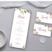 Boho Blush Pink Floral Printable Menu and Place Cards Template Set ...