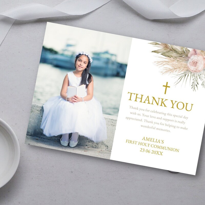 Communion Thank You Card Photo - Etsy