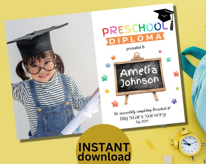 18 Pack- Preschool Graduation Printable Photo Certificates, Pre-k ...