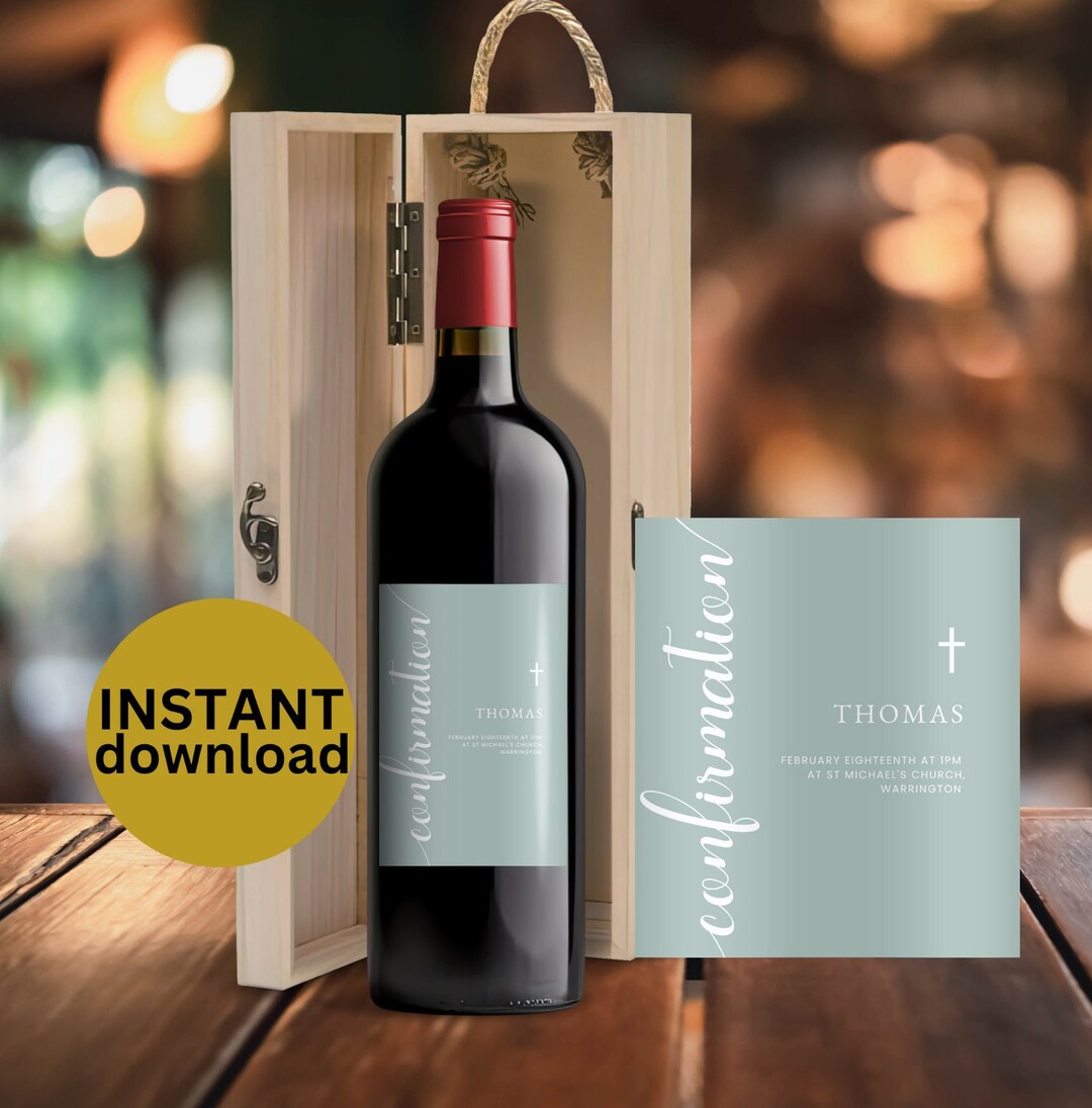 Confirmation Wine Label Confirmation Favors Confirmation Gifts Modern ...