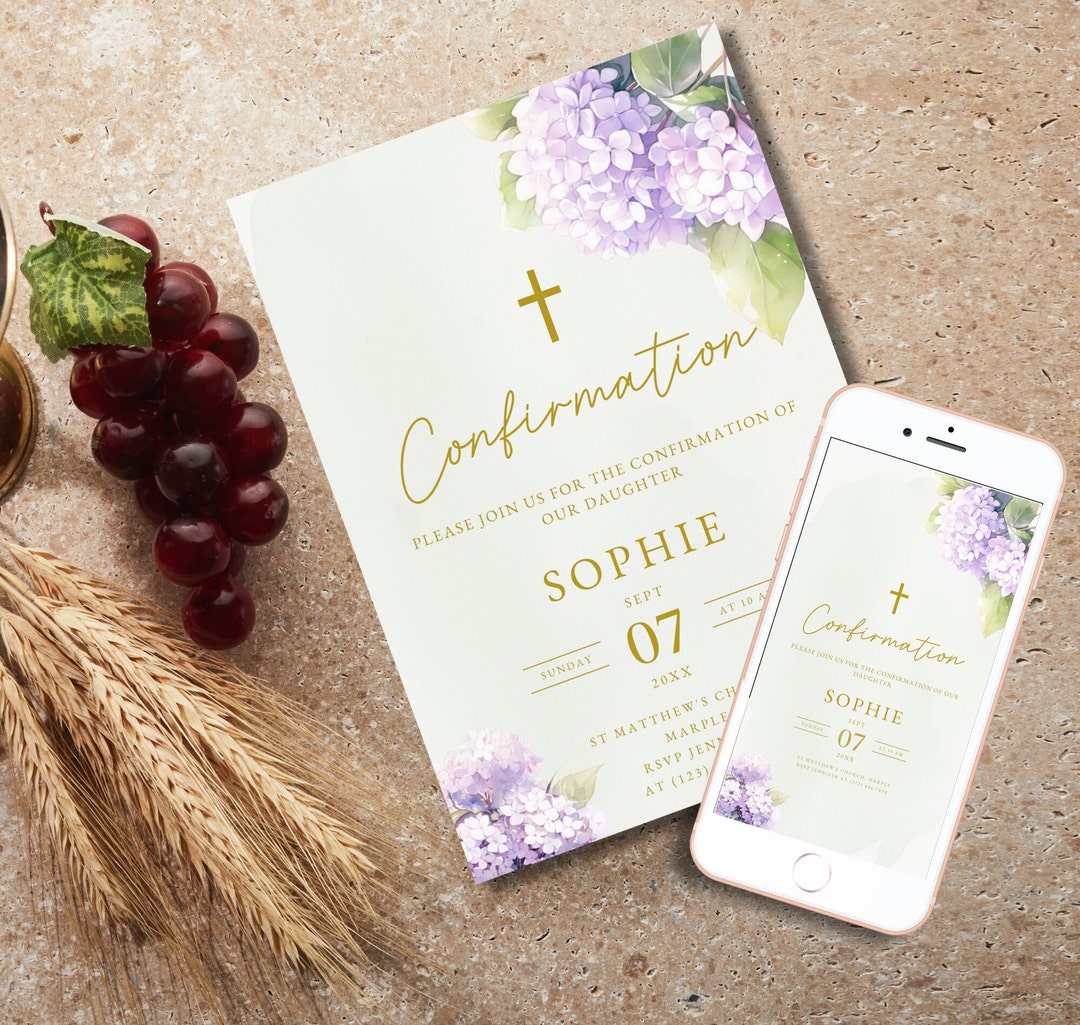 Purple Confirmation Invitation Download Digital Invitation for ...