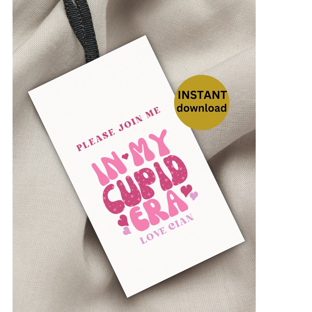 In My Cupid Era Cookie Tag, Valentine Gift Tag, Valentine Tags ...
