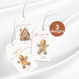 Printable Gift Tag Gingerbread Man, Home Made Tag, Christmas Gift Tag ...