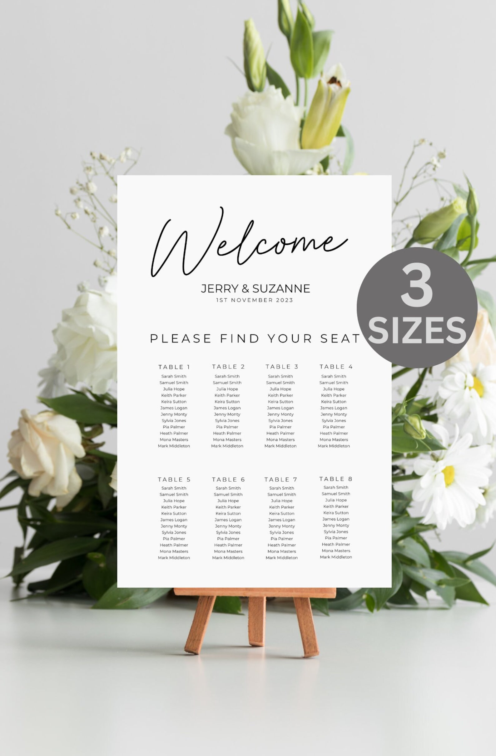 Birthday Party Seating Chart, Wine Bottle Label Seating Chart, Modern ...