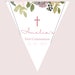 Printable Pink Floral First Communion Bunting 5"x7" Printable Template ...