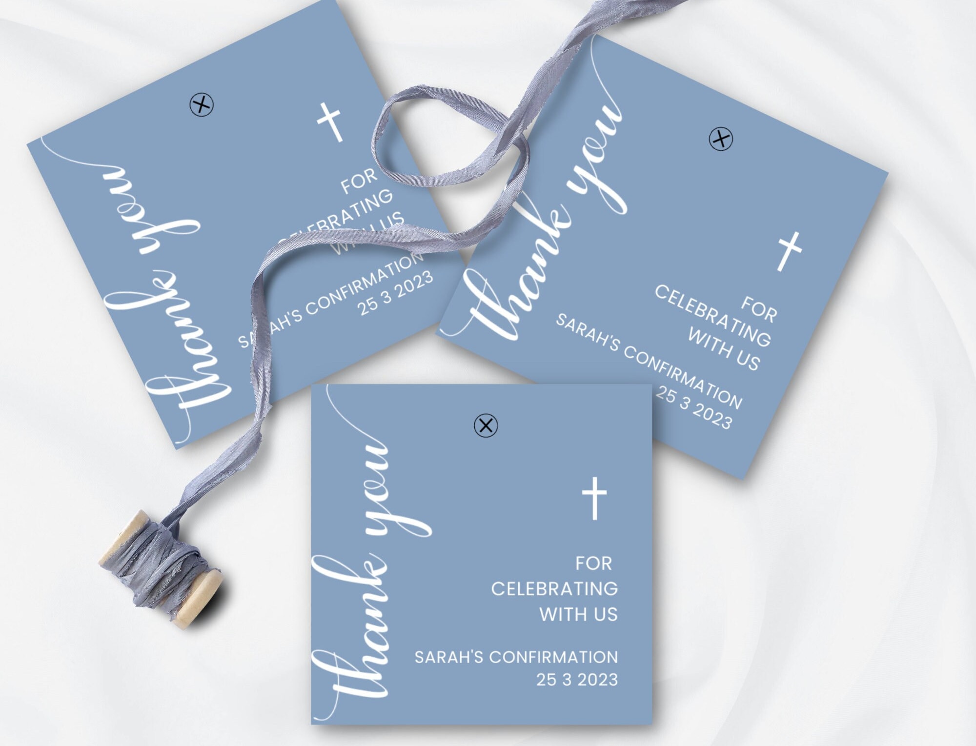 Minimalist Confirmation Bundle, Blue Confirmation Pack, Invite, Sign ...