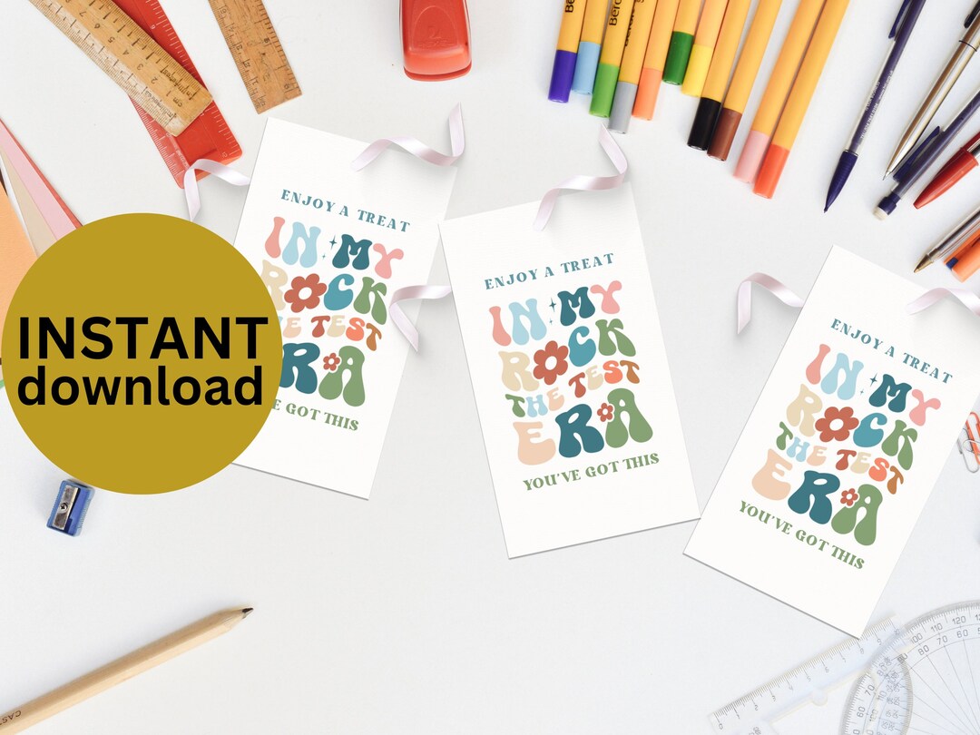 Eras Test Day Snack Tag Printable Snack Tag Staar Test Printable Notes ...