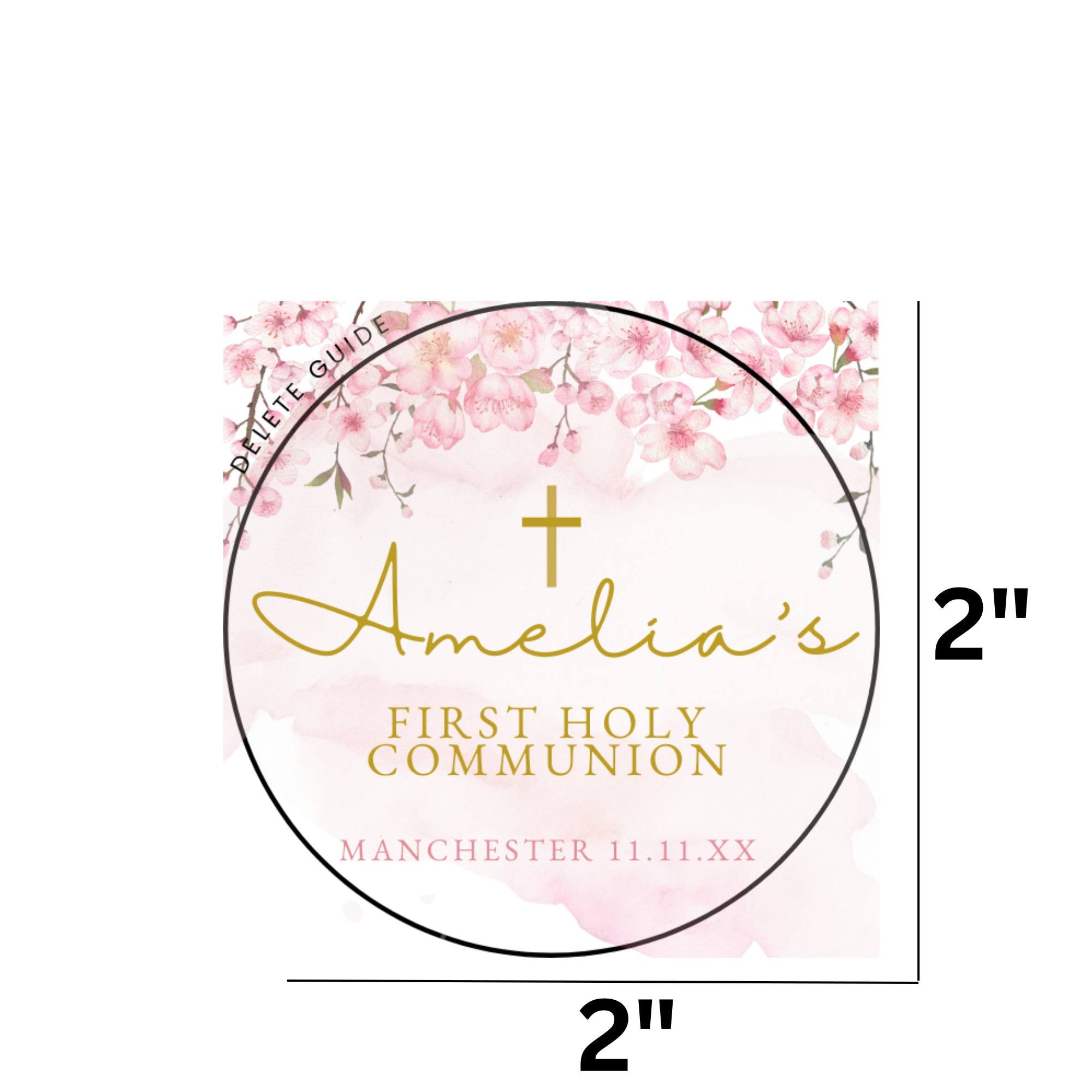 First Holy Communion Cupcake Toppers, Cherry Blossom Cake Toppers ...