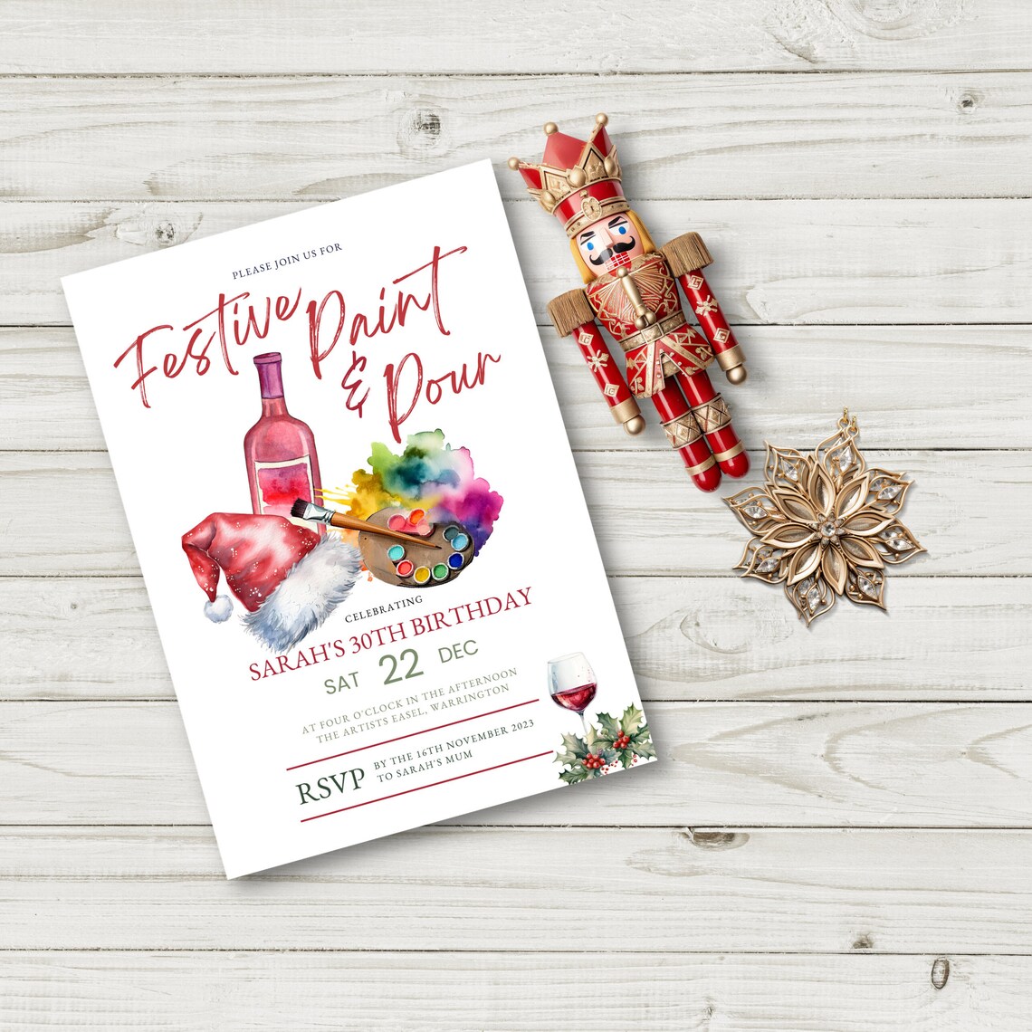 Editable Paint and Pour Party, Paint and Sip Invitation, Paint Night ...