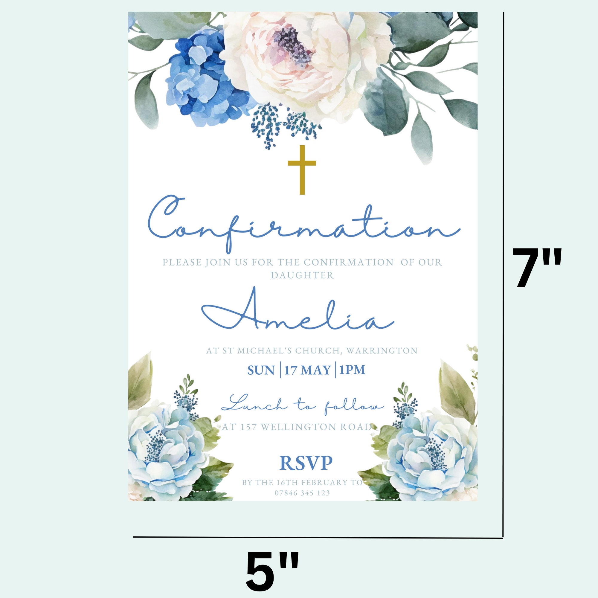 Girls Confirmation Invitation, Printable Confirmation Party Template ...