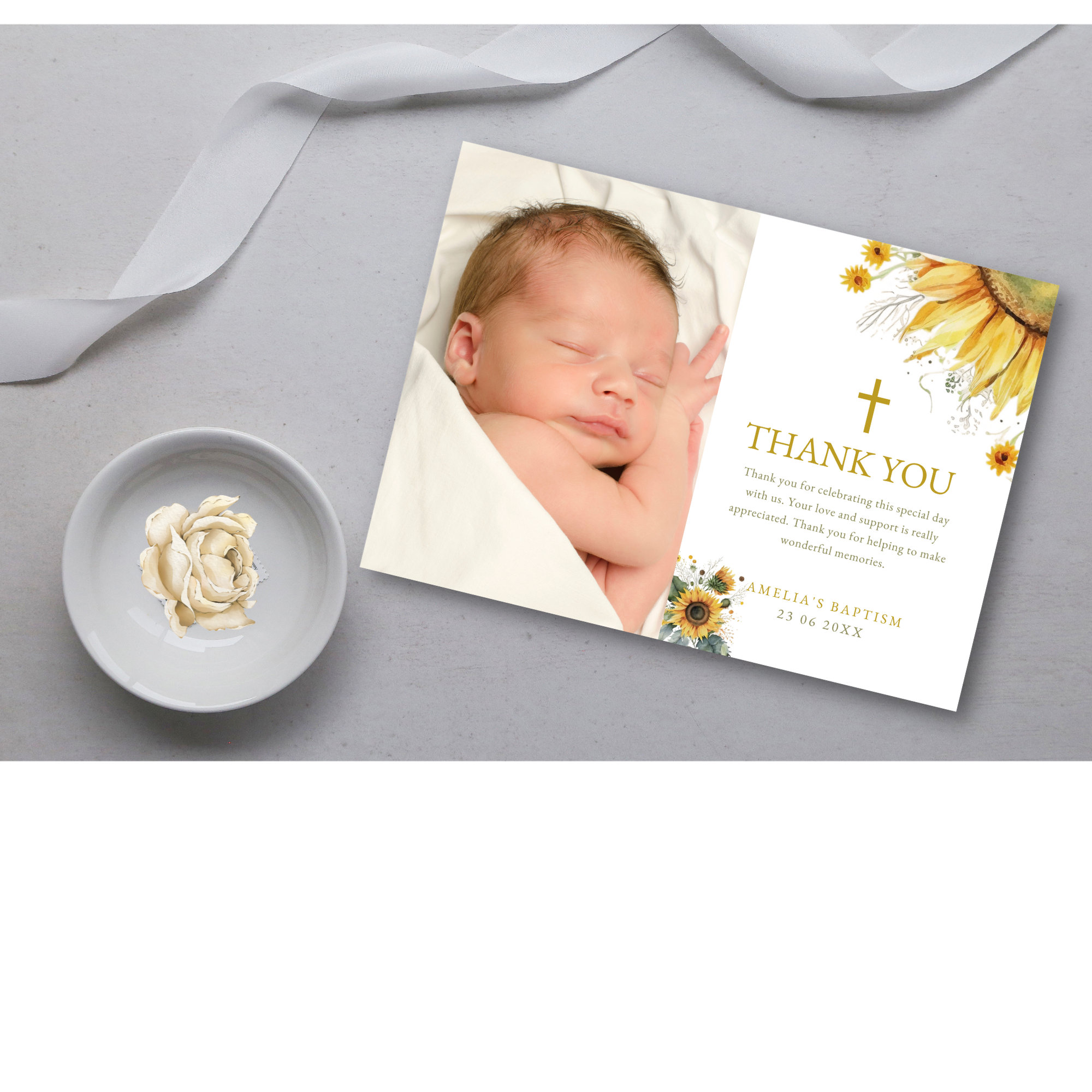 Sunflower Baptism Editable Bundle, Yellow Floral Baptism Bundle, Lds ...