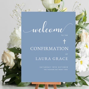 Minimalist Confirmation Bundle, Blue Confirmation Pack, Invite, Sign ...