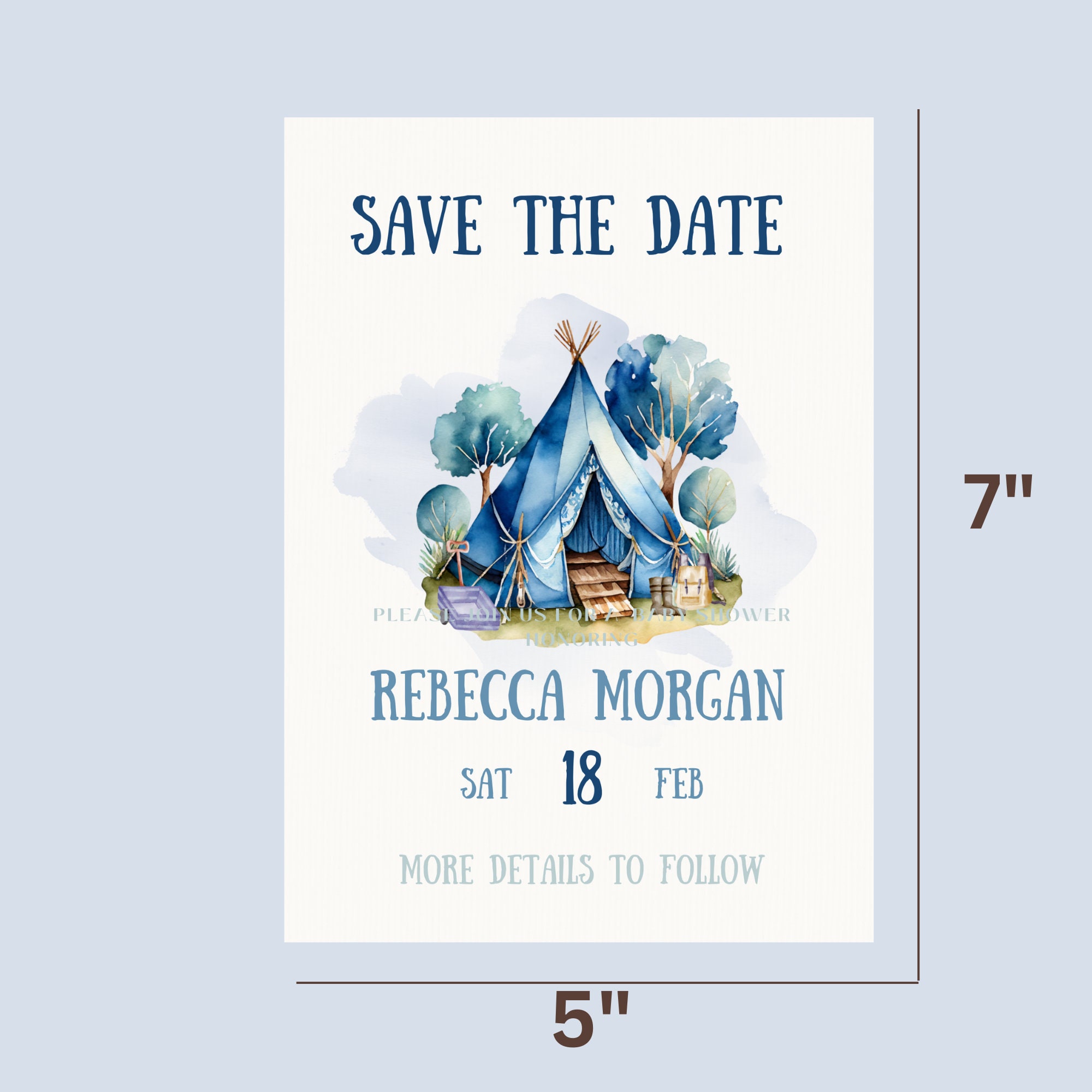 EDITABLE Camping Theme Baby Shower Invite Bridal Shower Save the Date ...
