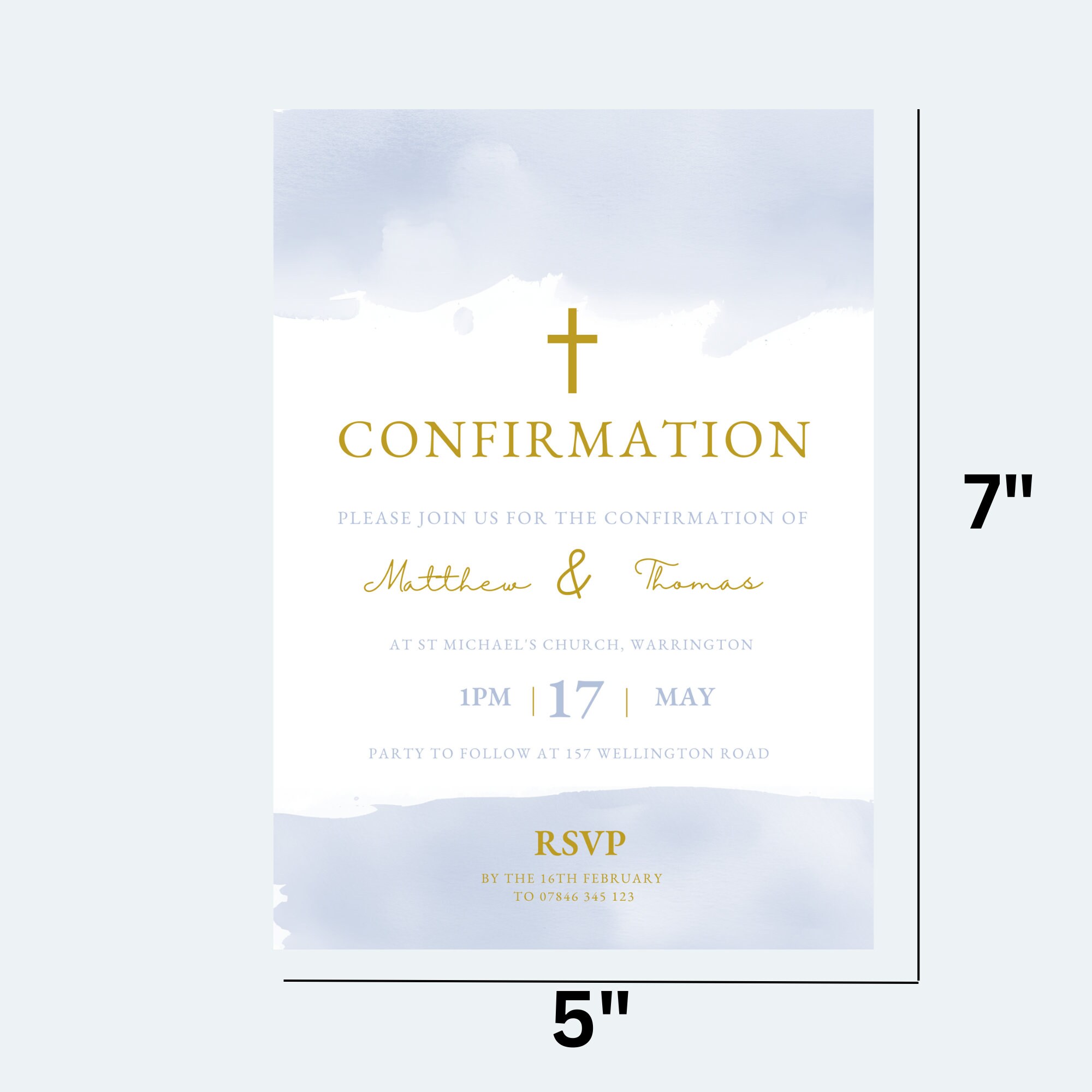 Twins Confirmation Invitation Template, Modern Confirmation Invitation ...