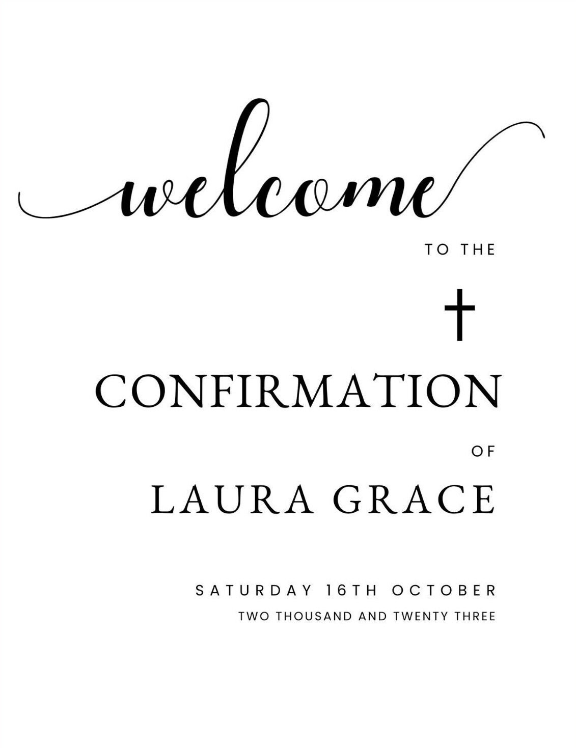 Minimalist Confirmation Welcome Sign, Modern Confirmation Sign, Boy ...