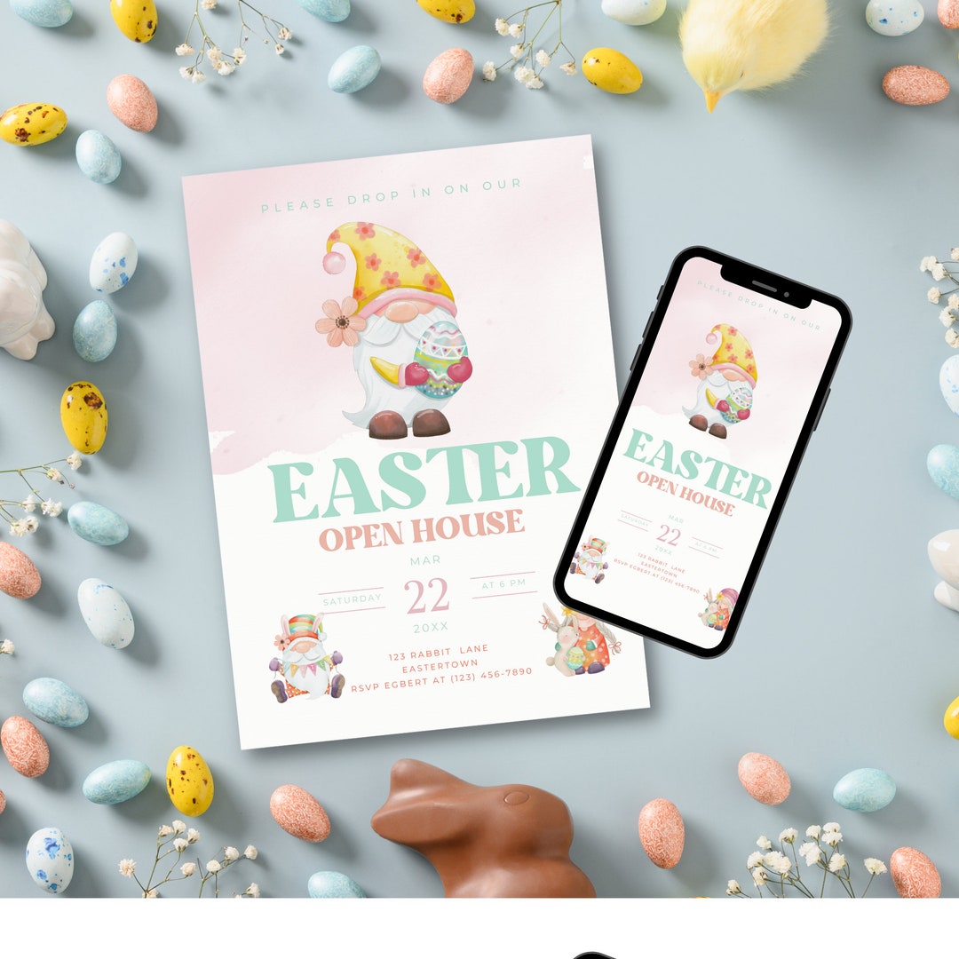 Editable Easter Open House Invitation, Text Message Open House Invite ...