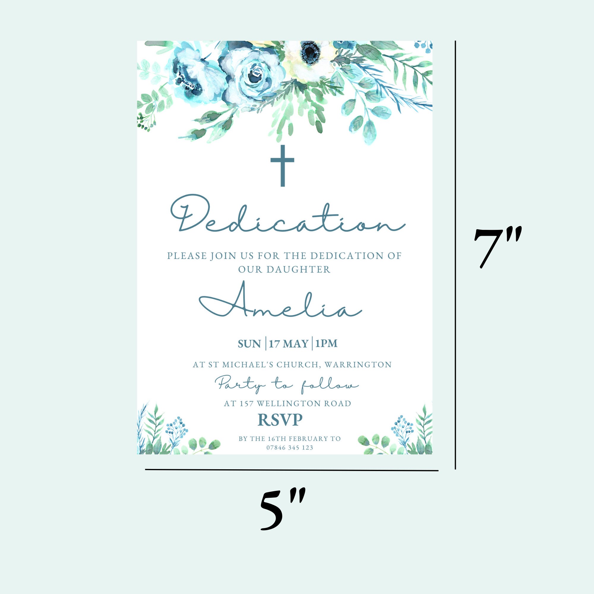 Printable Dedication Party Invitation, Printable Dedication Invite ...