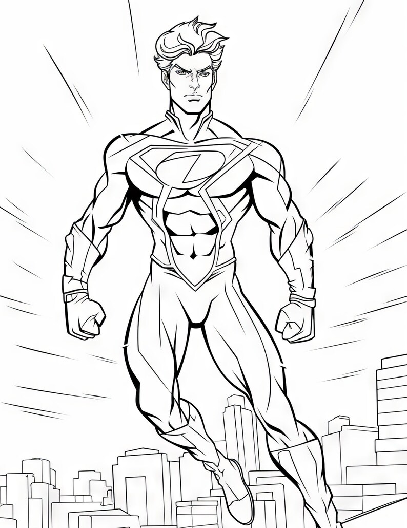 Superhero Coloring Pages, Flying Super Heroes Colouring Activity for ...