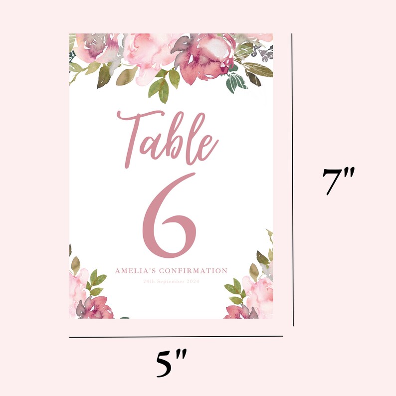Canva Seating Chart Kit, Printable Blush Pink Floral Confirmation Seat ...