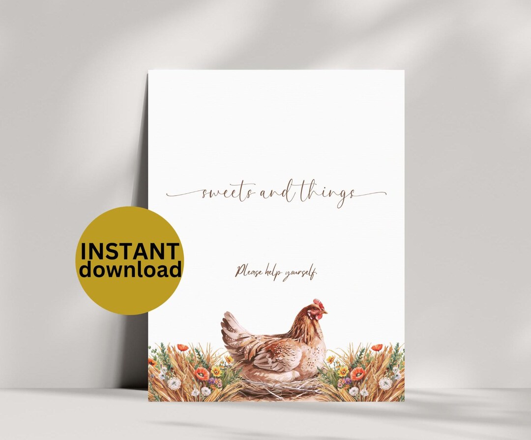 Sweets and Things Sign, Printable Dessert Table Sign, Editable Template ...