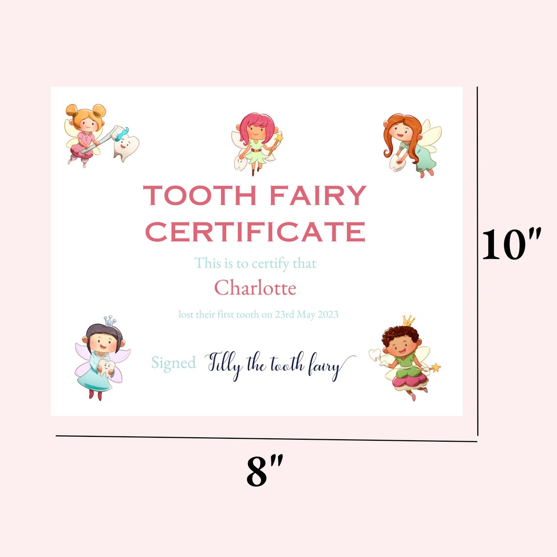 Tooth Fairy Certificate, Lost Tooth Certificate, First Tooth Lost ...