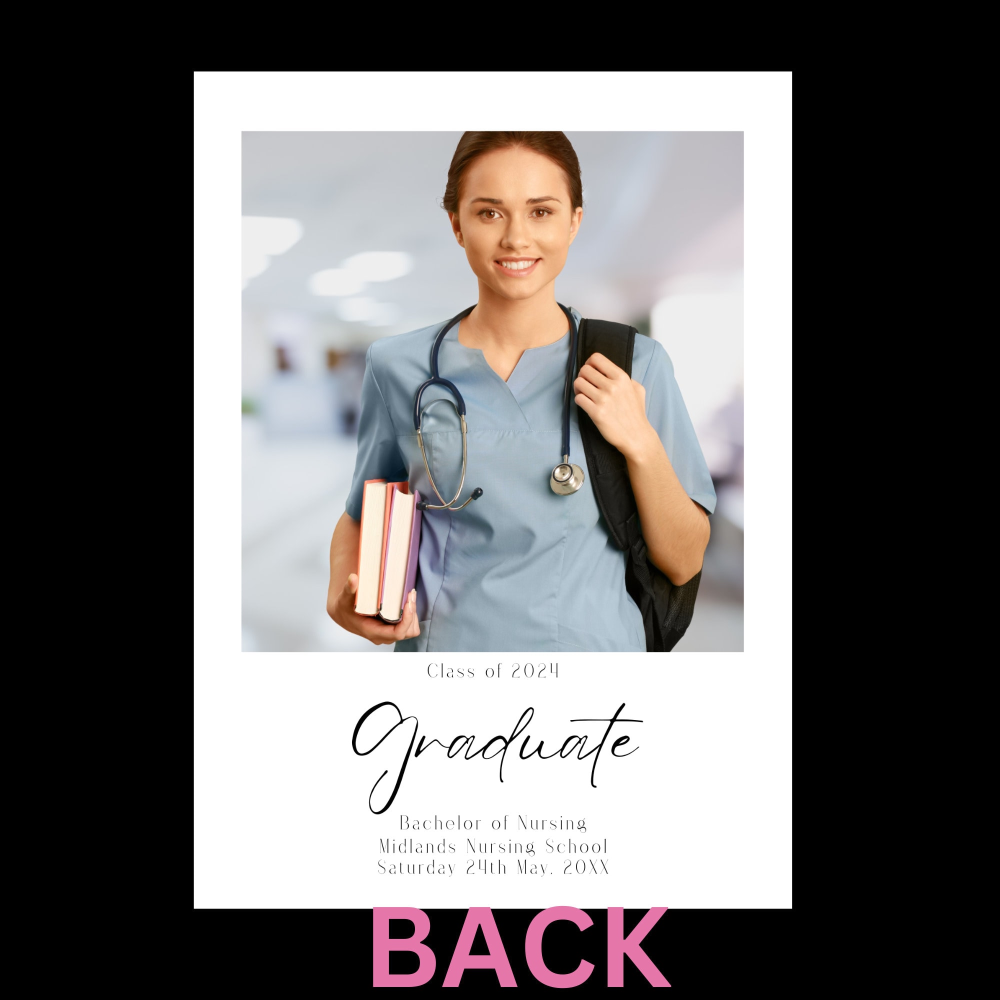 Modern Nurse Graduation Invitation Rn Graduation Invite Nurse Pinning ...
