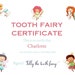 Tooth Fairy Certificate, Lost Tooth Certificate, First Tooth Lost ...