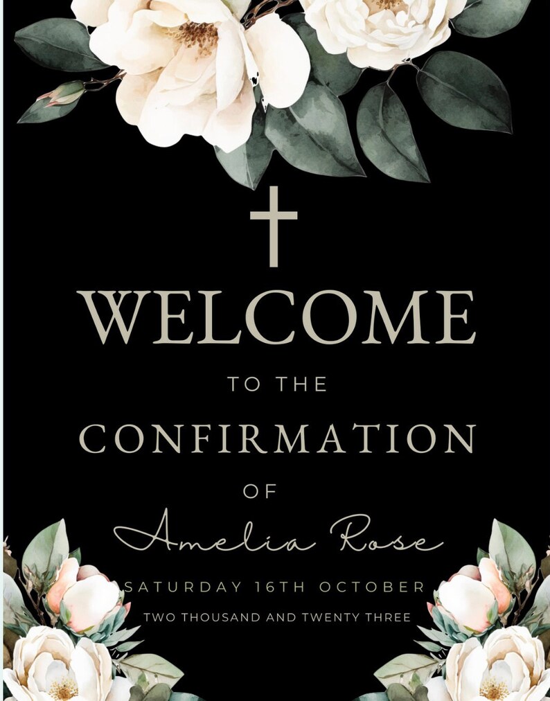 Custom Confirmation Welcome Sign, Printable Welcome Sign, Elegant ...
