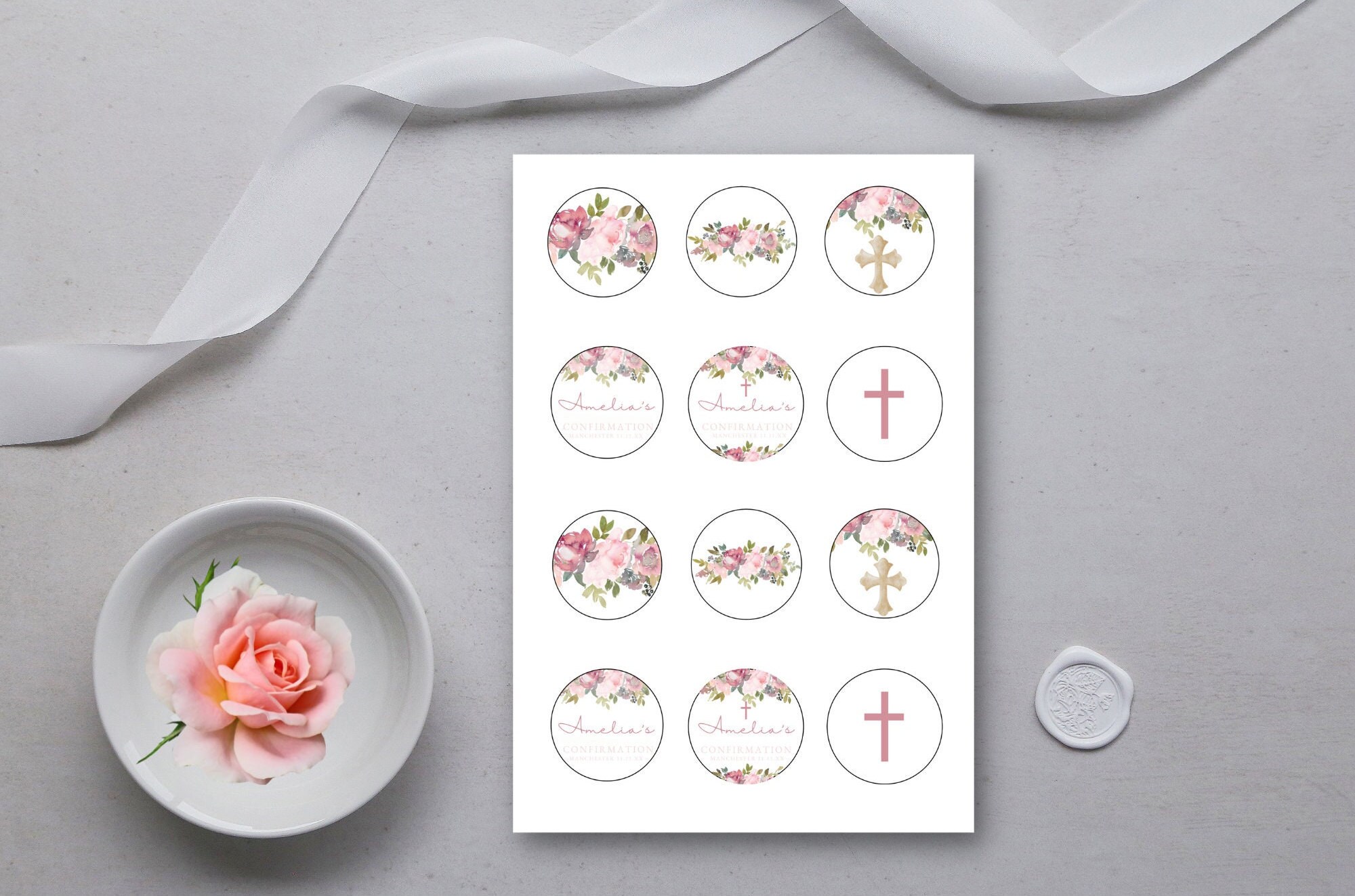 Printable Confirmation Bundle: Invitation, Cake Toppers, Welcome Sign ...