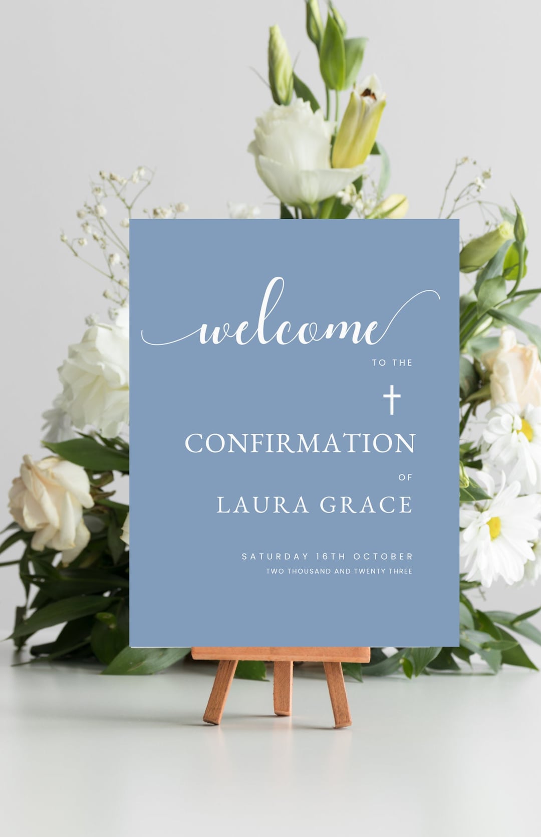 Confirmation Welcome Sign, Blue Minimalist Welcome Sign, Printable ...