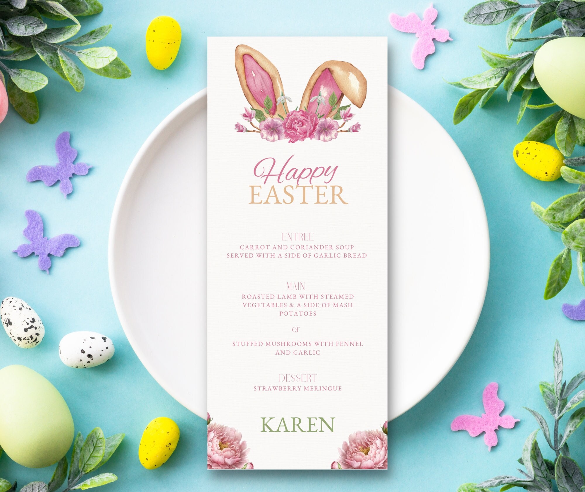 Easter Menu Restaurant Easter Menu Canva Easter Brunch Menu Easter Menu ...