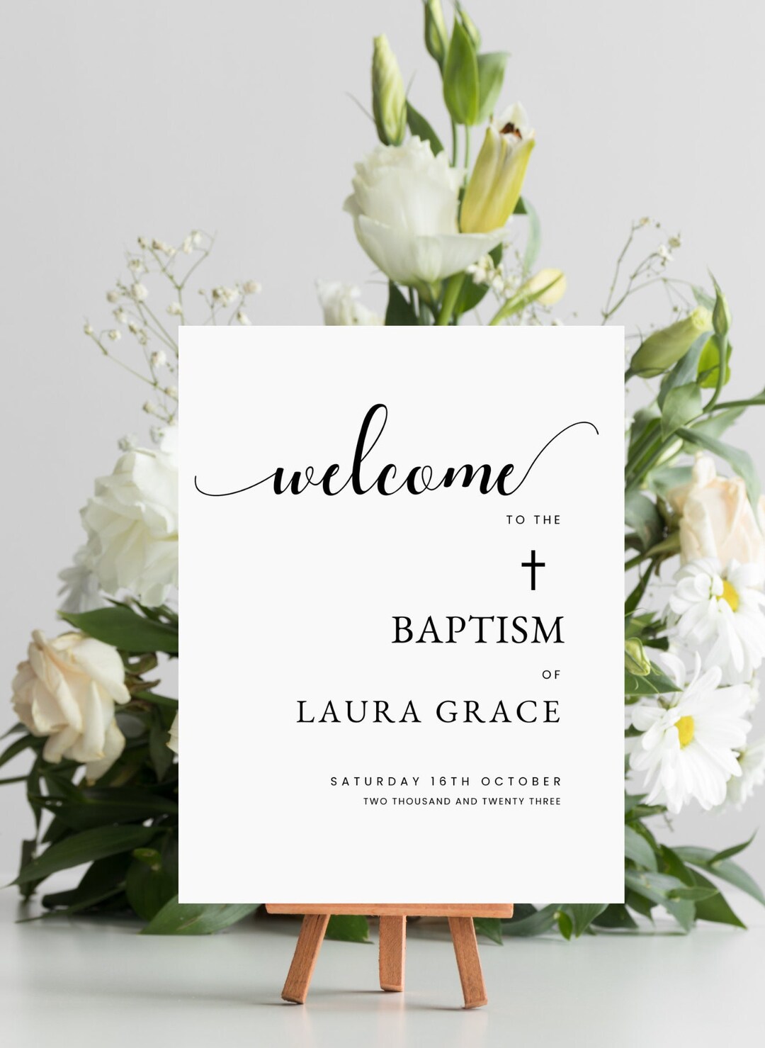 Minimalist Baptism Welcome Sign, Modern Baptism Sign, Boys Printable ...