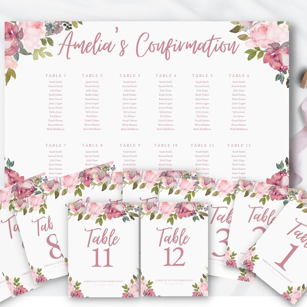 Printable Confirmation Table - Etsy