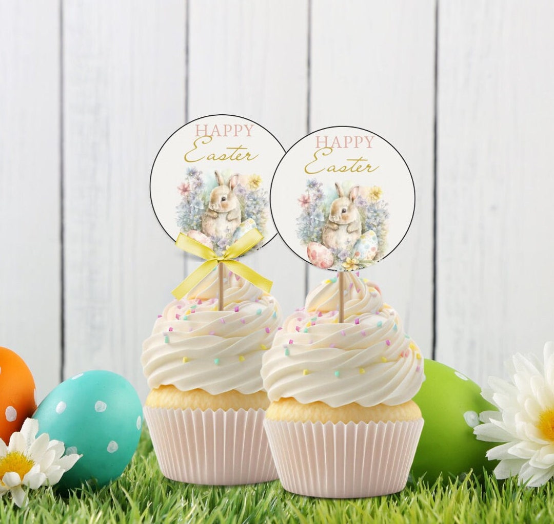 Easter Decorations Happy Easter Printable Cake Topper Spring Decor ...