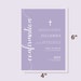 Purple Confirmation Invitation Template, Modern Confirmation Invitation ...