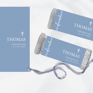 Minimalist Confirmation Bundle, Blue Confirmation Pack, Invite, Sign ...