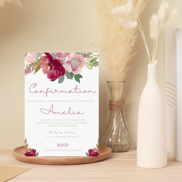 Red Confirmation Invitations - Etsy