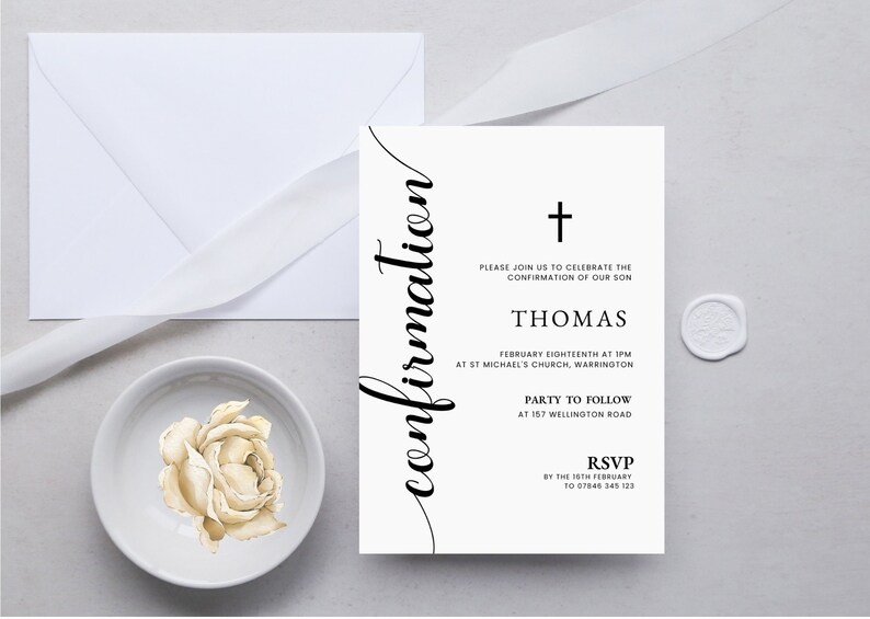Minimalist Printable Confirmation Bundle, Confirmation Pack, Invite ...