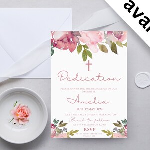 Printable Dedication Welcome Sign, Floral Welcome Sign, Girls ...