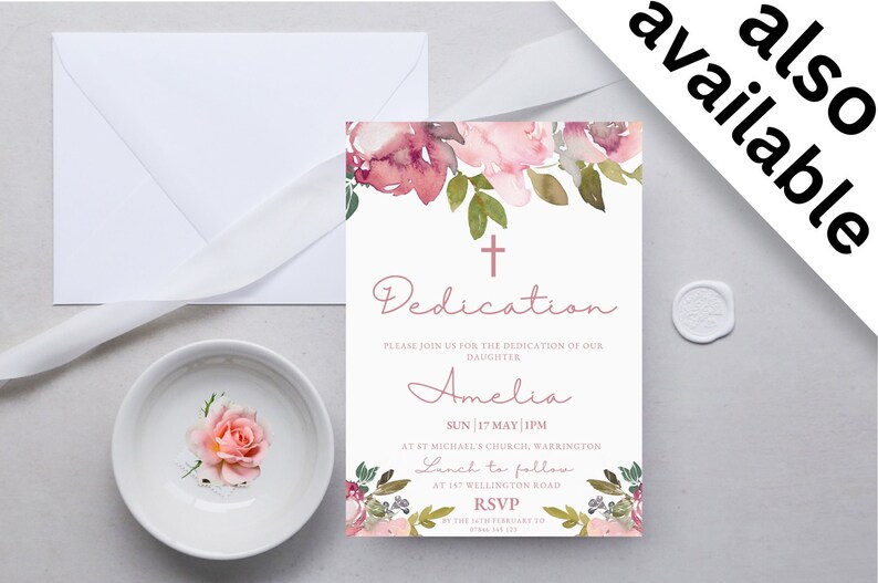 Printable Dedication Welcome Sign, Floral Welcome Sign, Girls ...