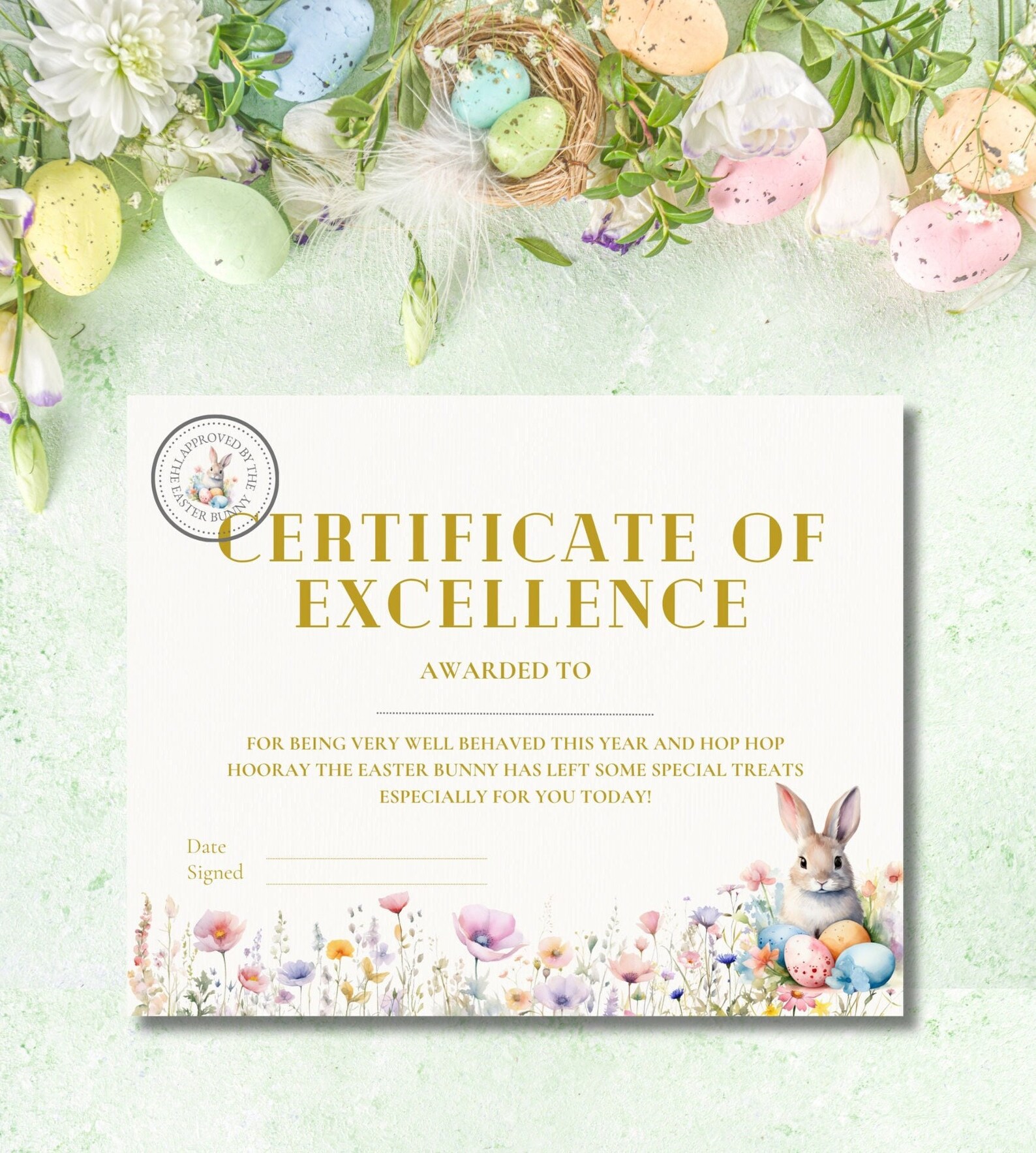 EDITABLE Certificate From Easter Bunny Printable Easter Bunny Easter ...