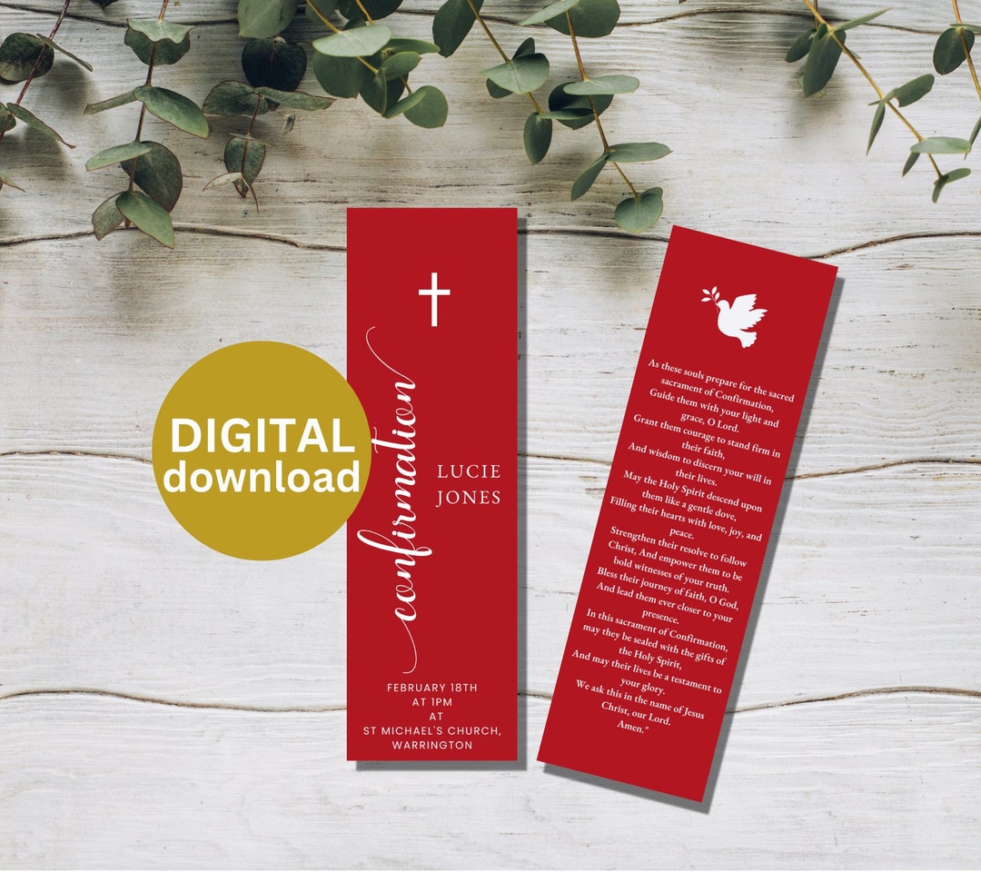 Confirmation Bookmark Personalized Confirmation Favor Personalized ...