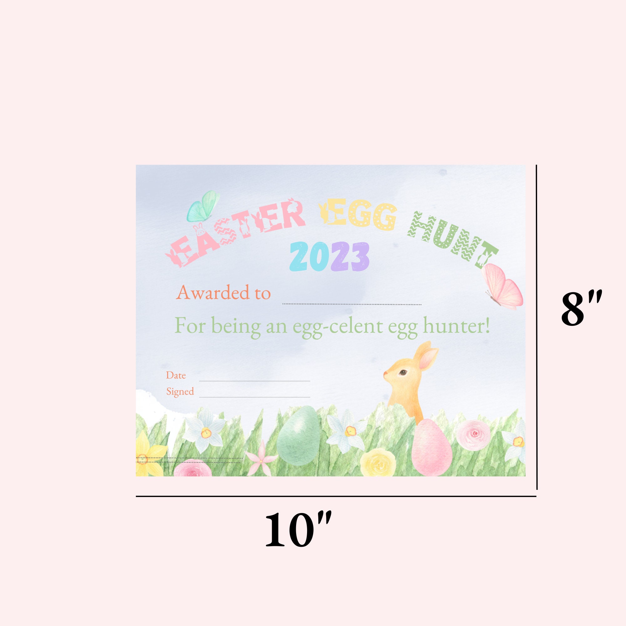 Printable Easter Egg Hunt Certificate, Easter Party, Party Games ...