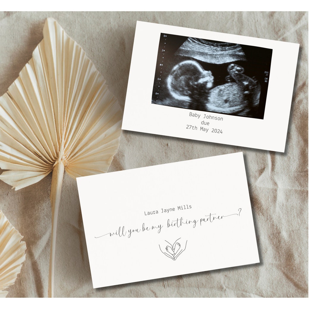 Birthing Partner Proposal Card: Ultrasound Scan, Boho Invite (canva ...