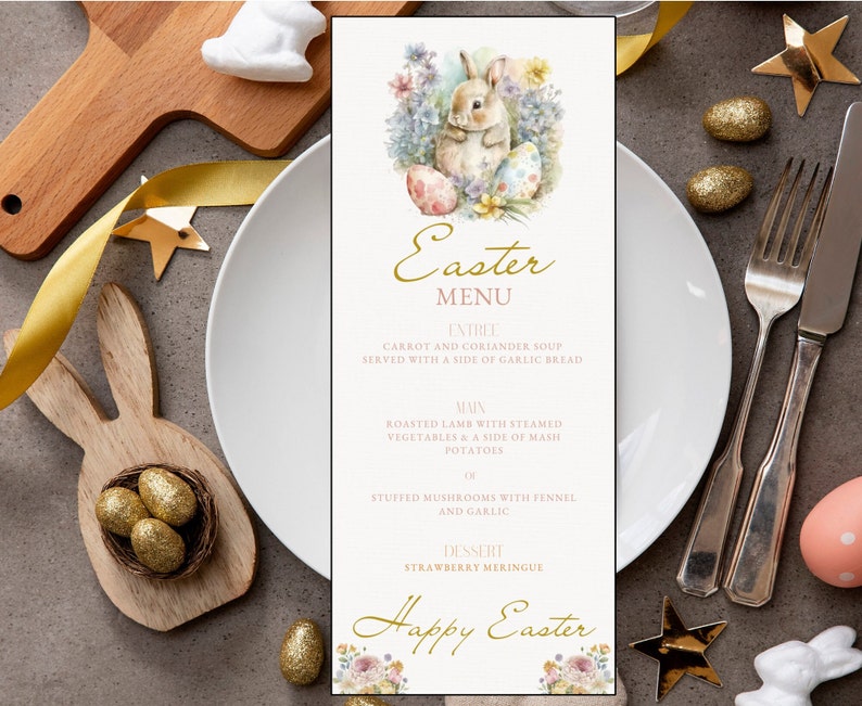 Easter Menu Restaurant Editable Easter Menu Self Editable Printable ...