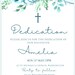 Printable Greenery Dedication Invitation Pack, Printable Dedication ...